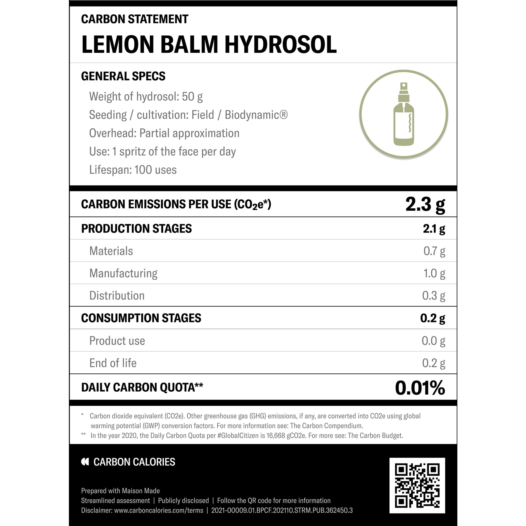 Lemon Balm ~ Biodynamic® Hydrosol | Maison Made – Maison/Made